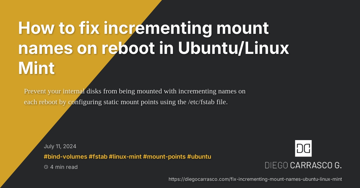 How to fix incrementing mount names on reboot in Ubuntu/Linux Mint ...
