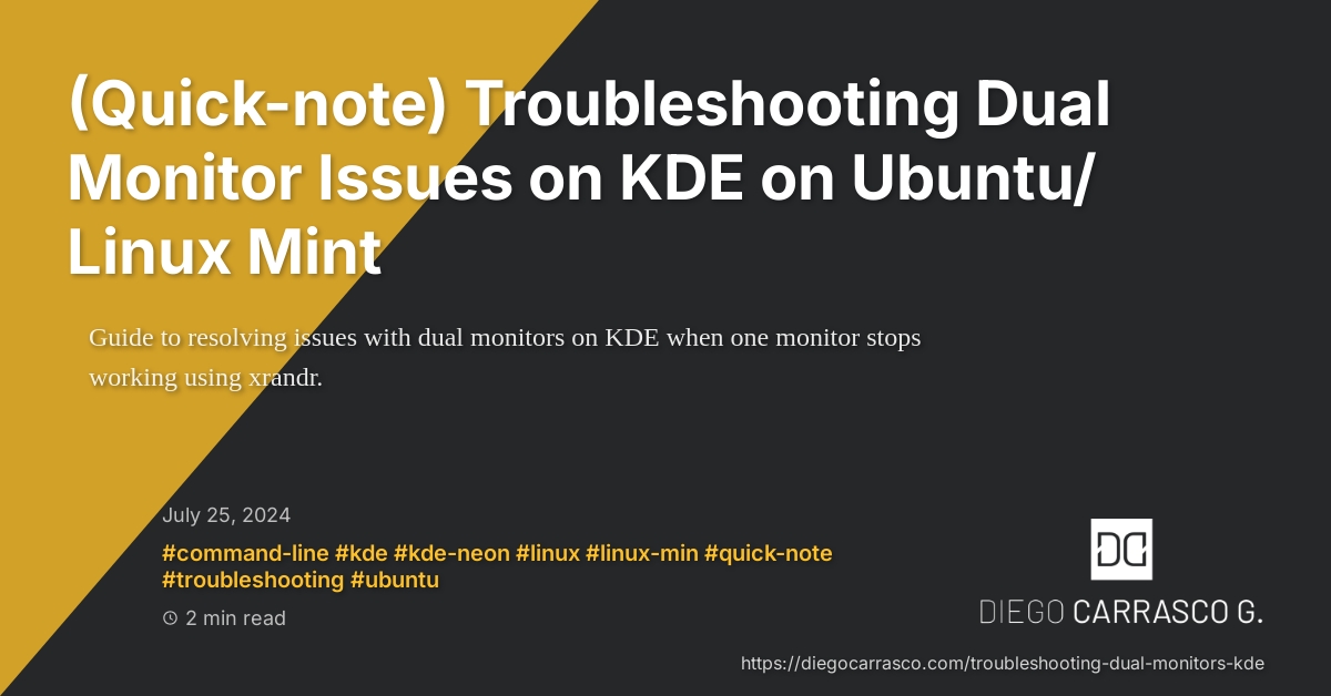 (Quick-note) Troubleshooting Dual Monitor Issues on KDE on Ubuntu ...